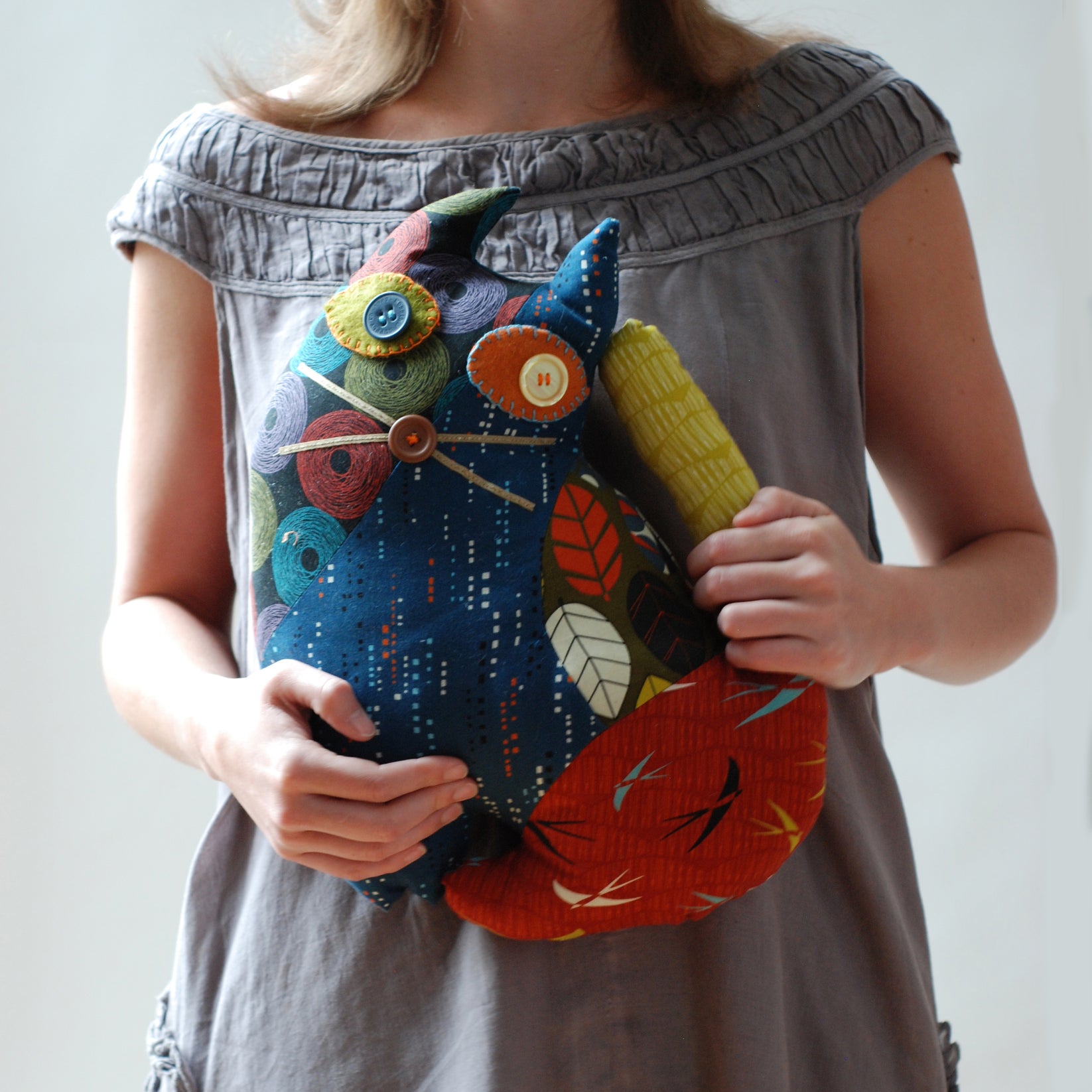 Stuffed Cat 2 - PDF Patchwork Sewing Pattern – fab-a-la-carte