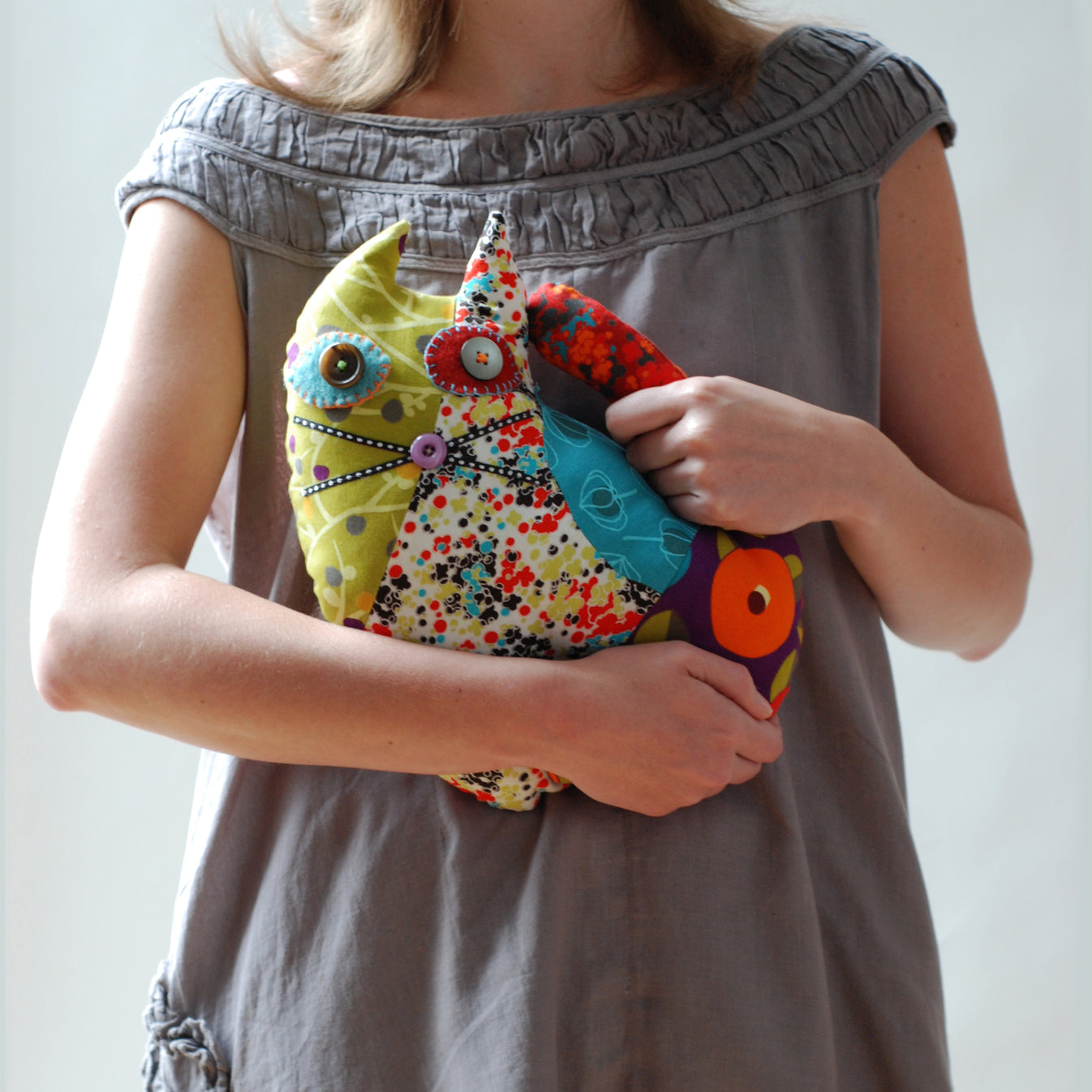 Stuffed Cat 2 - PDF Patchwork Sewing Pattern – fab-a-la-carte