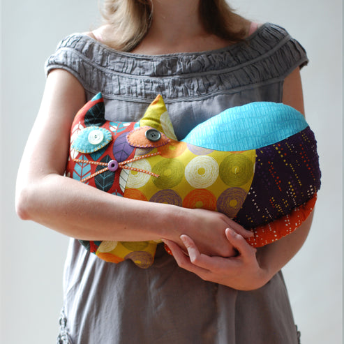 Stuffed Cat 3 - PDF Patchwork Sewing Pattern – fab-a-la-carte