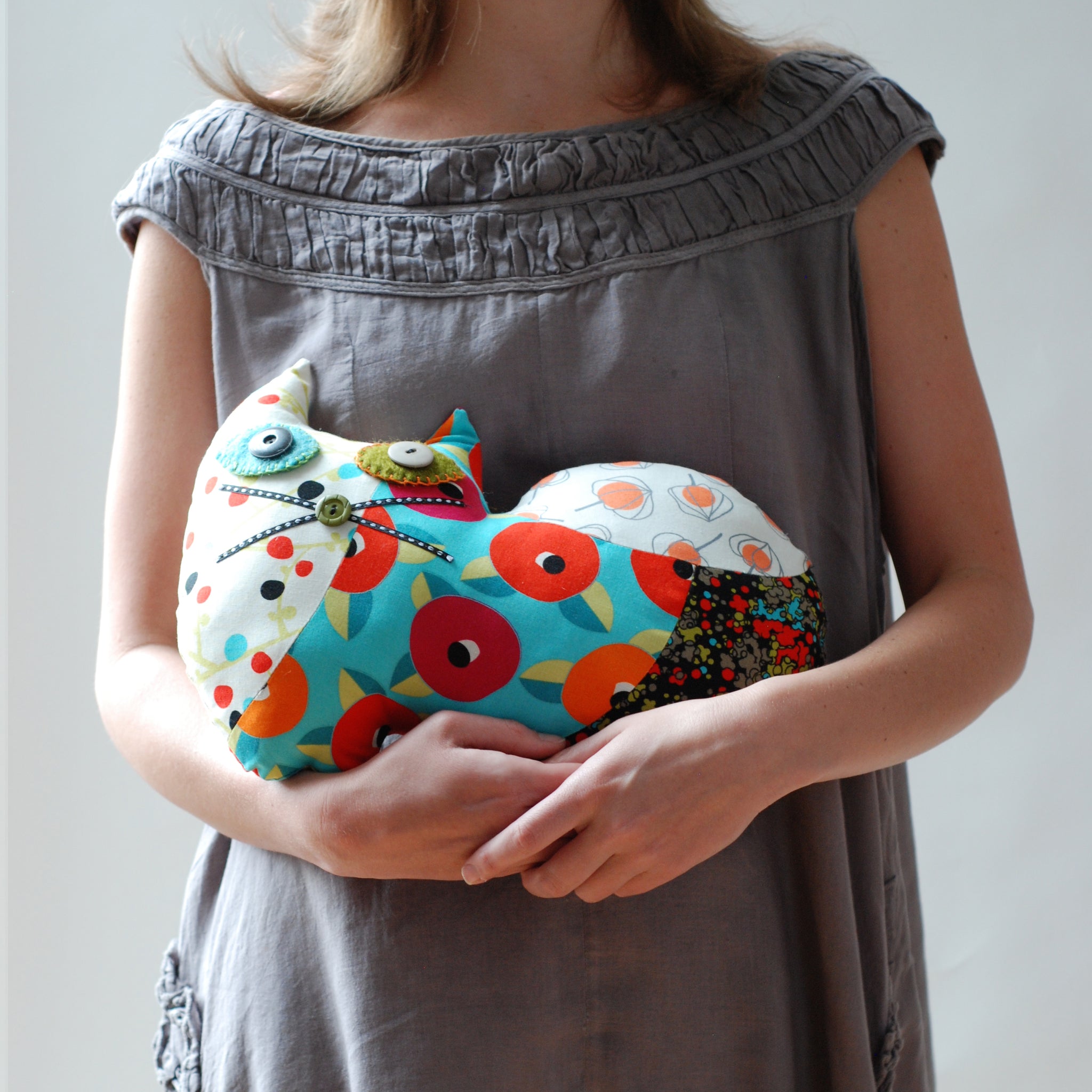 Stuffed Cat 3 - PDF Patchwork Sewing Pattern – fab-a-la-carte